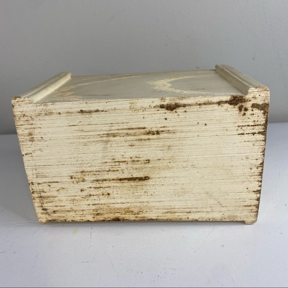 Vintage | Kitchen | Vintage Wooden Recipe Box 3x5 Cards Pink Yellow ...